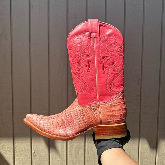 Carreta | Shoes | 29 Pink Crocodile Tail Design Western Boot Model 324 ...
